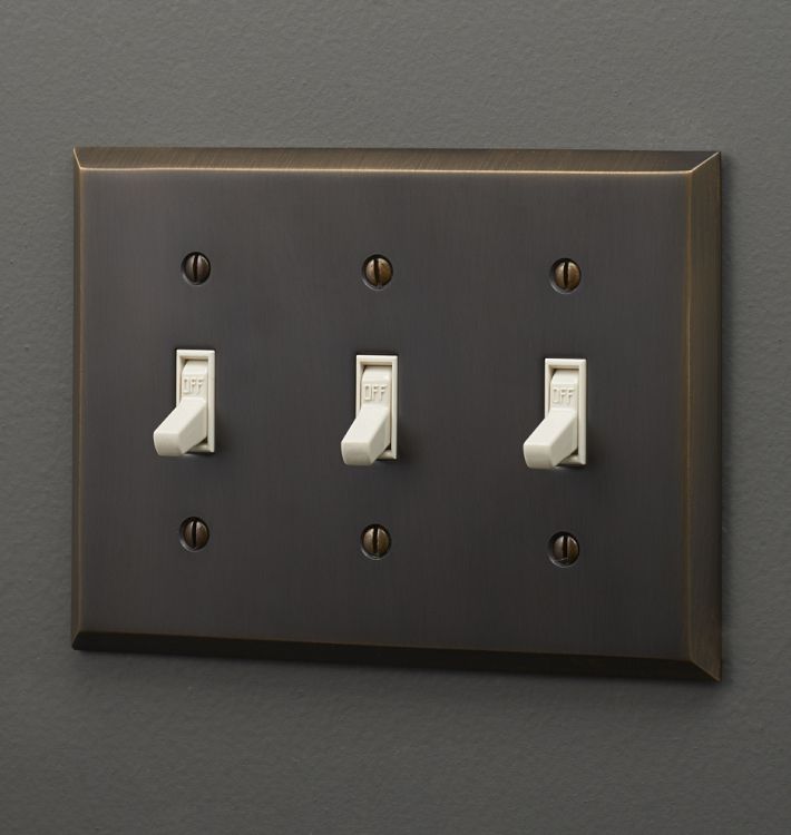 Lewis Triple Toggle Switchplate | Rejuvenation