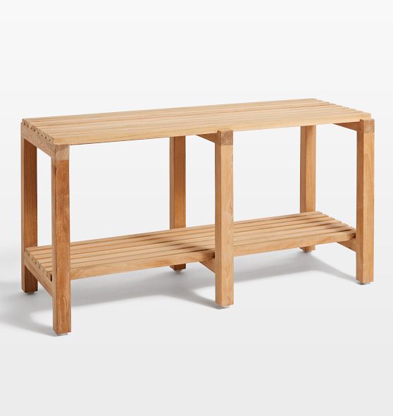 Adela Teak Shower Bench | Rejuvenation