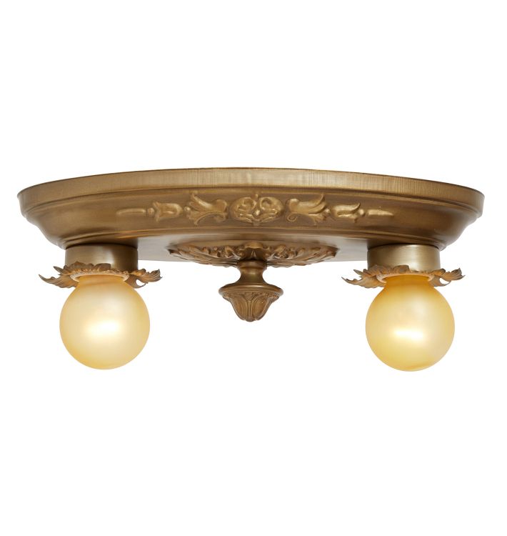 Vintage 2-Light Bare Bulb Semi-Flush Fixture | Rejuvenation