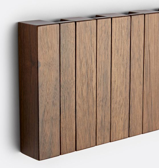 Wide Eaton Walnut Hook Rack | Rejuvenation