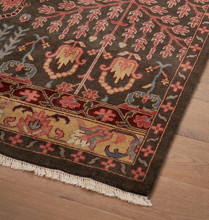 Alderwood Charcoal & Pink Hand-Knotted Rug | Rejuvenation