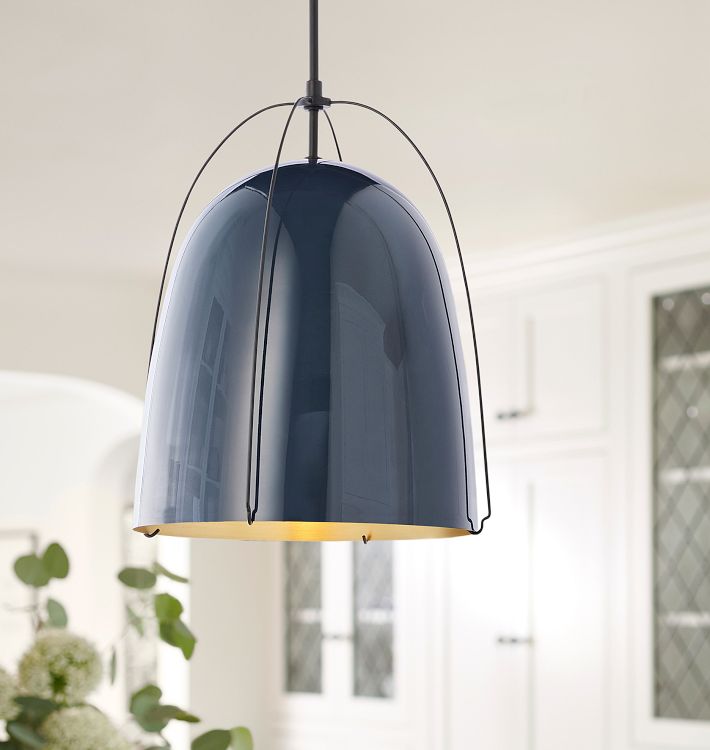 Haleigh 12" Metal Dome Rod Pendant | Rejuvenation