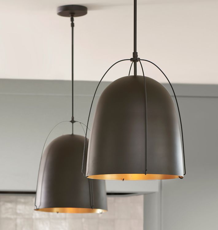 Haleigh 12" Metal Dome Rod Pendant | Rejuvenation