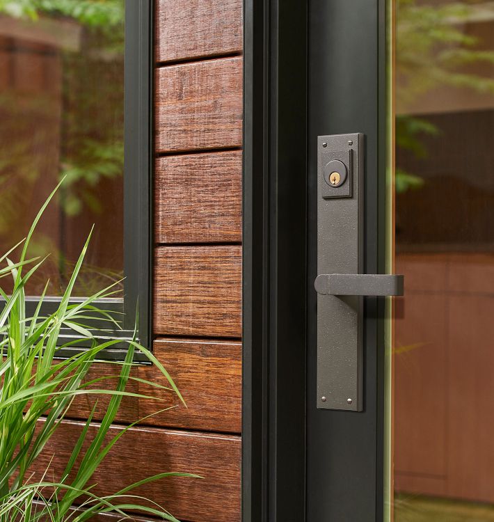 Jerico Brass Lever Exterior Door Tube Latch Set | Rejuvenation