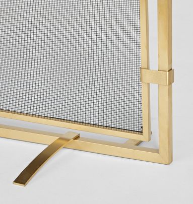 Framed Single Panel Fireplace Screen | Rejuvenation