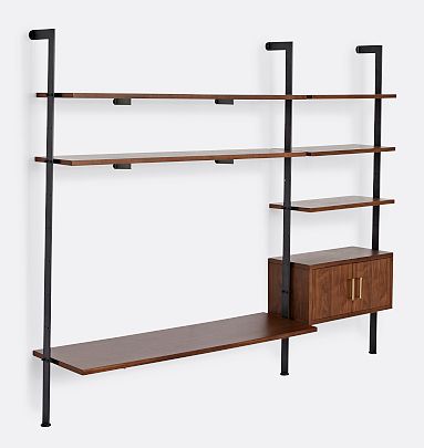 Holgate Double Modular Media Stand with Storage & 72" Rails | Rejuvenation