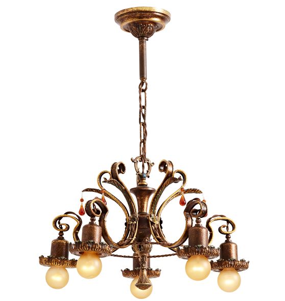 5-Light Classical Revival Bare Bulb Chandelier | Rejuvenation