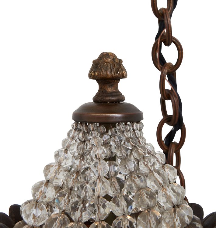 Vintage Classical Revival Crystal Strand Chandelier with Lion's Head ...