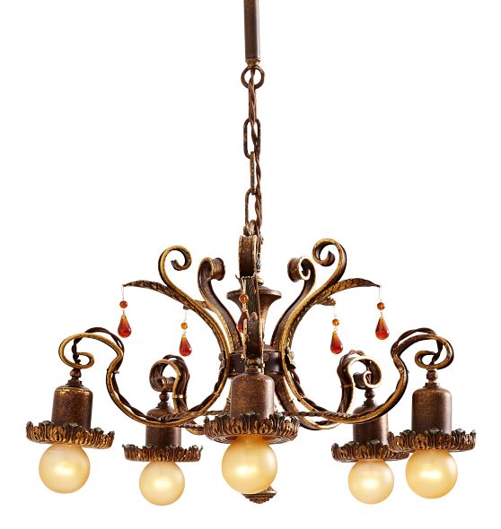 5-Light Classical Revival Bare Bulb Chandelier | Rejuvenation