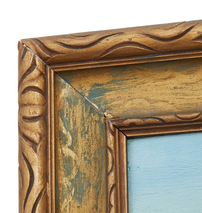 Oil on Canvas Alpine Lake Scene with Carved Frame | Rejuvenation