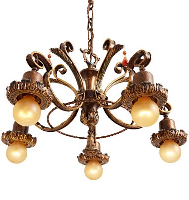 5-Light Classical Revival Bare Bulb Chandelier | Rejuvenation