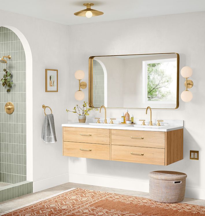 Deep Frame Double Vanity Mirror | Rejuvenation