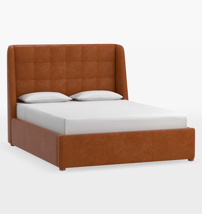 Kenton Upholstered Leather Bed | Rejuvenation