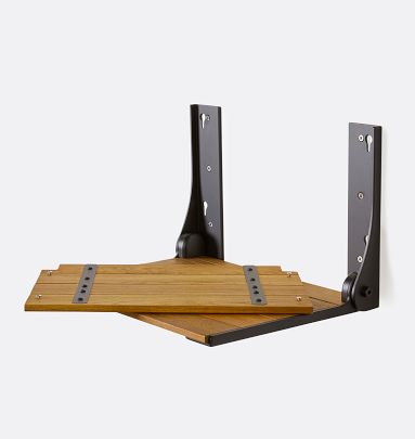 Carter Wall Mount High Back Teak Folding Shower Seat - ADA | Rejuvenation