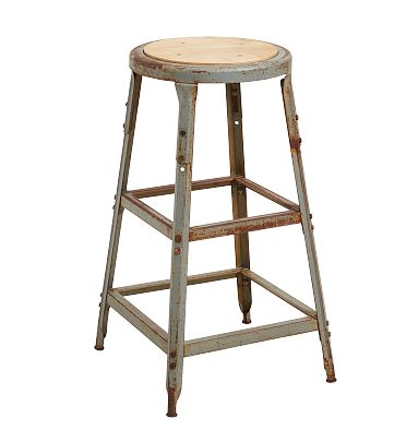 Vintage Industrial Stool with New Seat | Rejuvenation