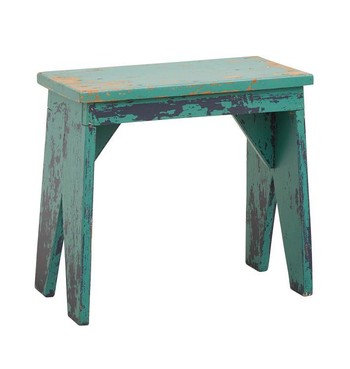 Vintage Step Stool in Chippy Green Paint | Rejuvenation