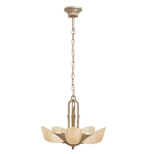 Vintage Art Deco 5-Light Slipper Shade Chandelier | Rejuvenation