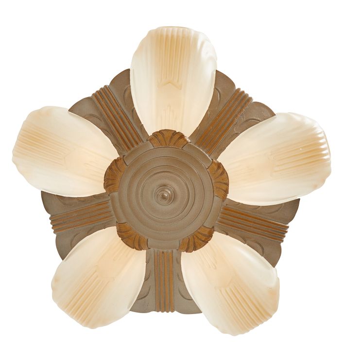 Vintage Art Deco 5-Light Slipper Shade Chandelier | Rejuvenation