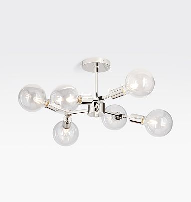 Salem 18" Semi-Flush Bare-Bulb Fixture | Rejuvenation