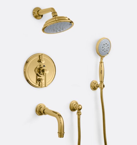 Miramar Lever Handle Thermostatic Shower & Tub Set with Handshower ...