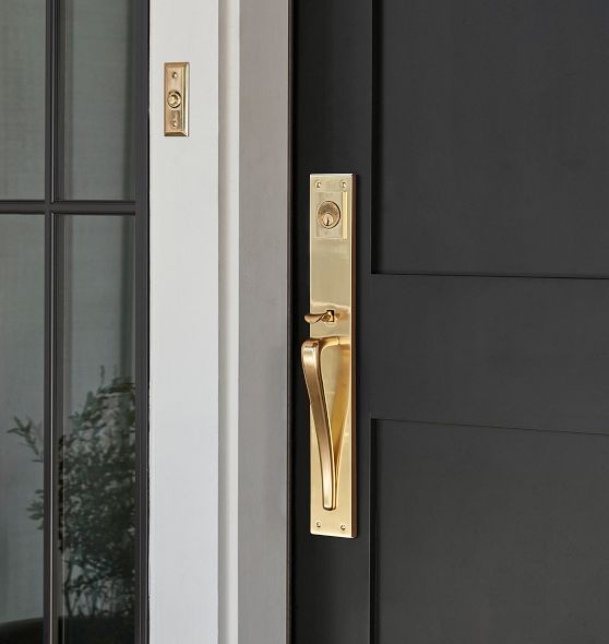 Haven Brass D-Handle And Ball Knob Exterior Door Hardware Tube Latch ...