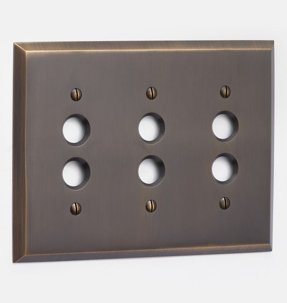 Lewis Triple Push-Button Switchplate | Rejuvenation