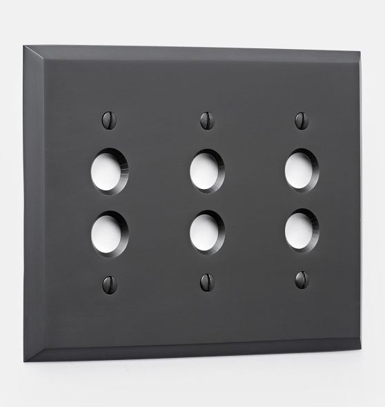 Lewis Triple Push-Button Switchplate | Rejuvenation