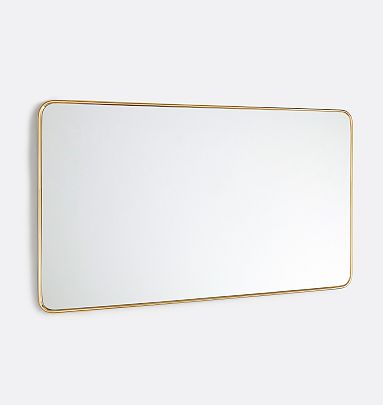 Double Vanity Rounded Rectangle Metal Framed Mirror | Rejuvenation