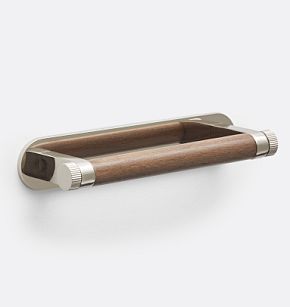 West Slope Wood Drawer Pull with Rounded Rectangle Backplate | Rejuvenation