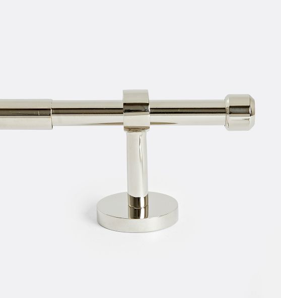 End Cap Adjustable Brass Drapery Rod Set | Rejuvenation