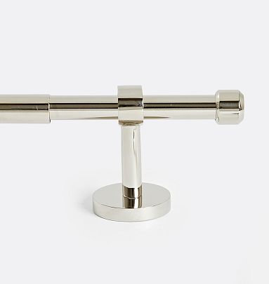 End Cap Adjustable Brass Drapery Rod Set | Rejuvenation