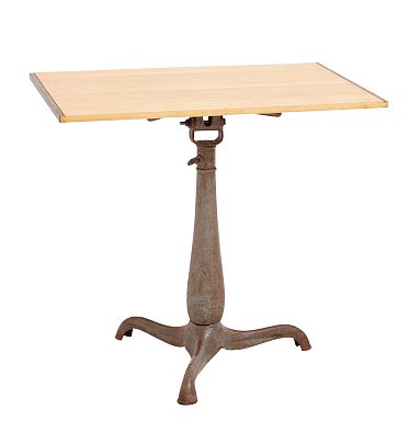 Vintage Adjustable Pedestal Base Drafting Table | Rejuvenation