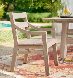 Ronde Teak Outdoor Dining Armchair | Rejuvenation