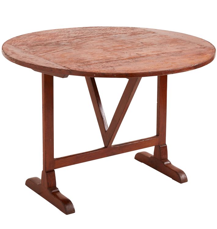 Folding French Wine Tasting Table with Cherry Finish | Rejuvenation
