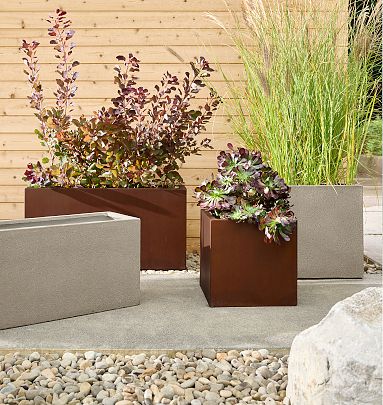 Modern Ficonstone Rectangle Planters | Rejuvenation