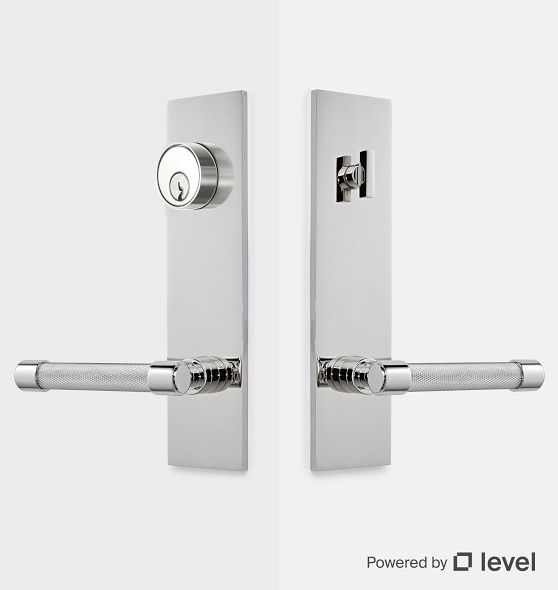 Trask Brass Lever Exterior Door Set With Level Bolt Smart Lock ...