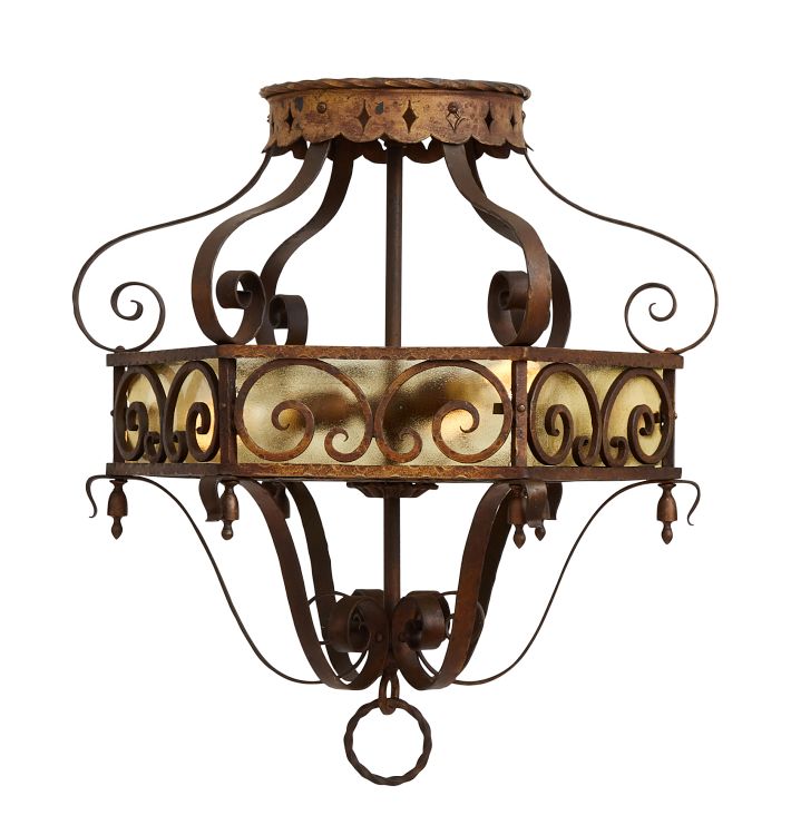 Wrought Iron Romance Revival Semi-Flush Fixture | Rejuvenation