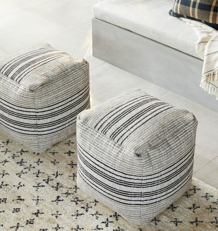 White outdoor pouf store