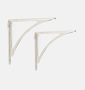 OPEN BOX: Arched Shelf Brackets, Set of 2 - Polished Nickel | Rejuvenation