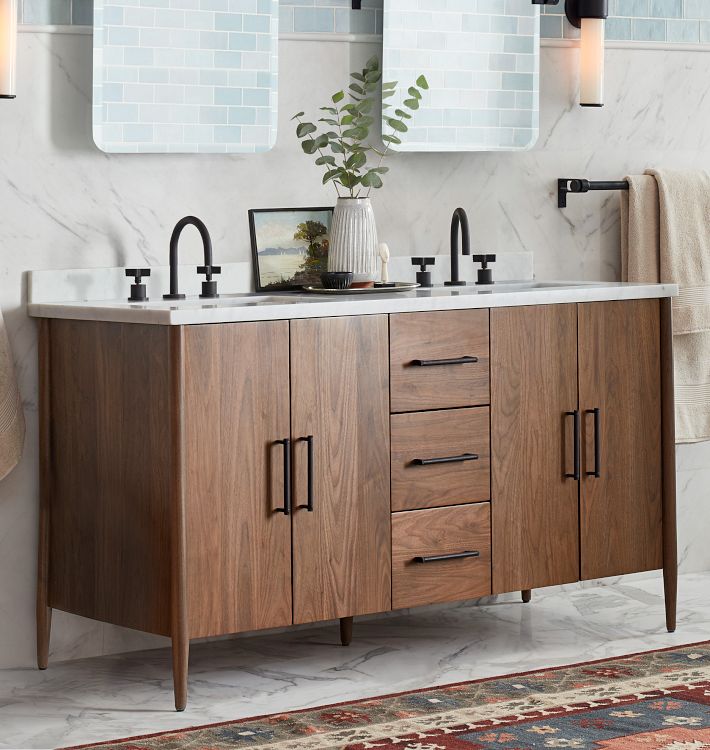 Shaw 60" Teak Double Vanity | Rejuvenation