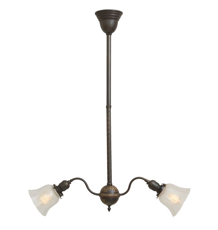 Incredible Vintage Victorian 2 Arm Chandelier with Raised Swag Motif on ...